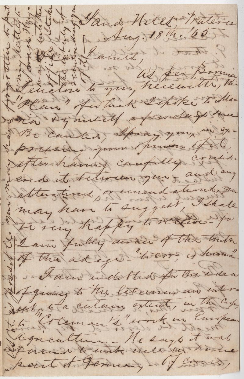 253. Letter to James Heyward from J.H. Trapier -- August 18, 1865 ...