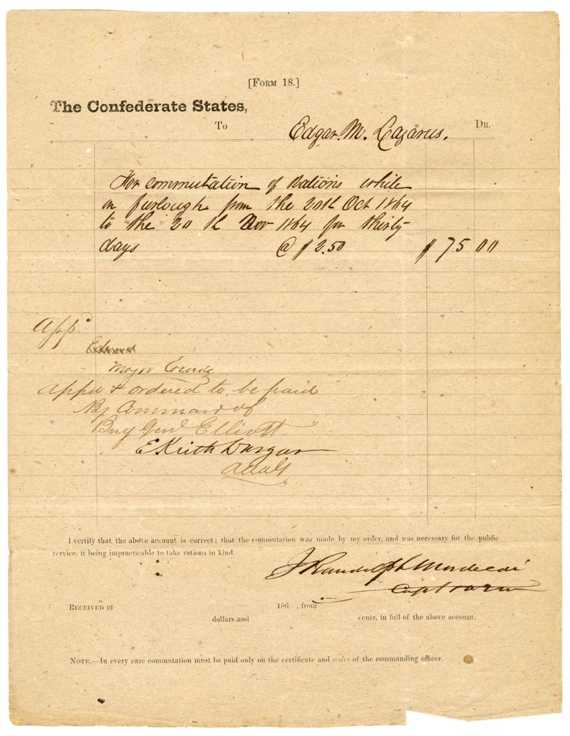 Confederate Ration Bill - Lowcountry Digital Library Catalog Search