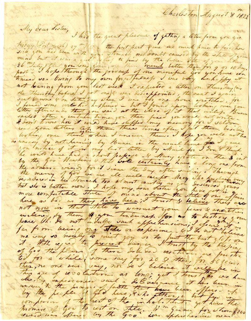 Letter from Mary Lamboll Beach to Elizabeth L. Gilchrist, August 8th ...