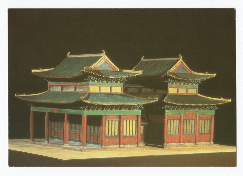 Synagogue in Kai-Feng-Fu, China. Model based on an 18th century drawing ...