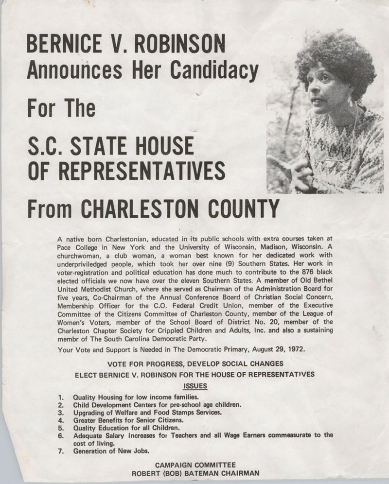 "Bernice V. Robinson Announces Her Candidacy" - Lowcountry Digital ...