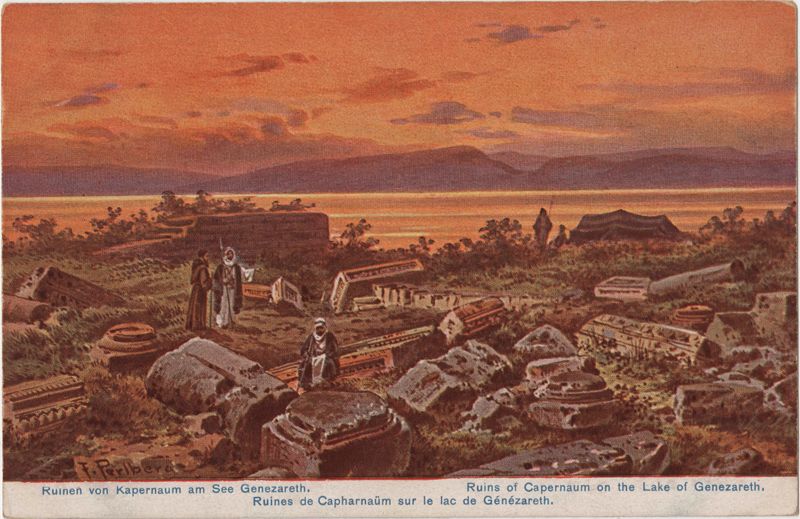 Ruinen von Kapernaum am See Genezareth / Ruins of Capernaum on the Lake ...