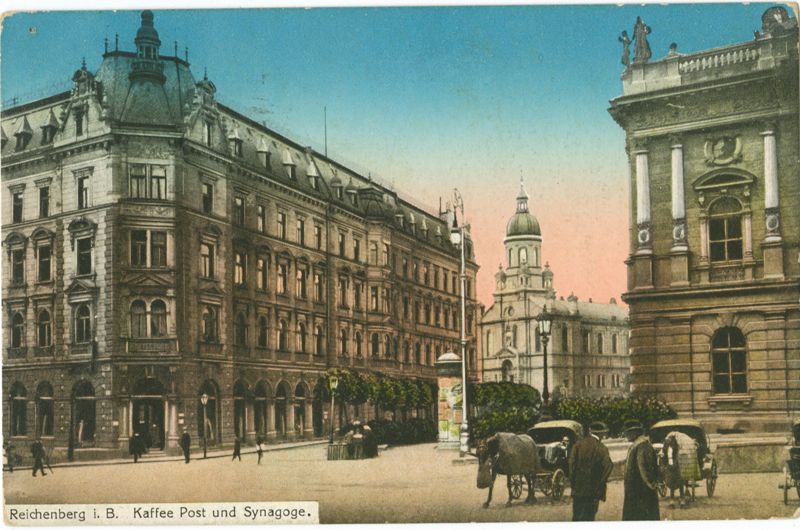 Reichenberg i. B. Kaffee Post und Synagoge. - Lowcountry Digital ...