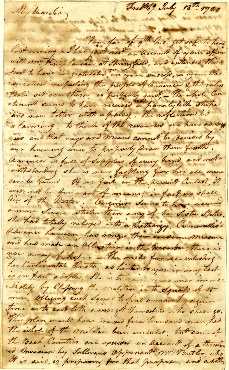 Letter from George Weedon to Nathanael Greene - Lowcountry Digital ...