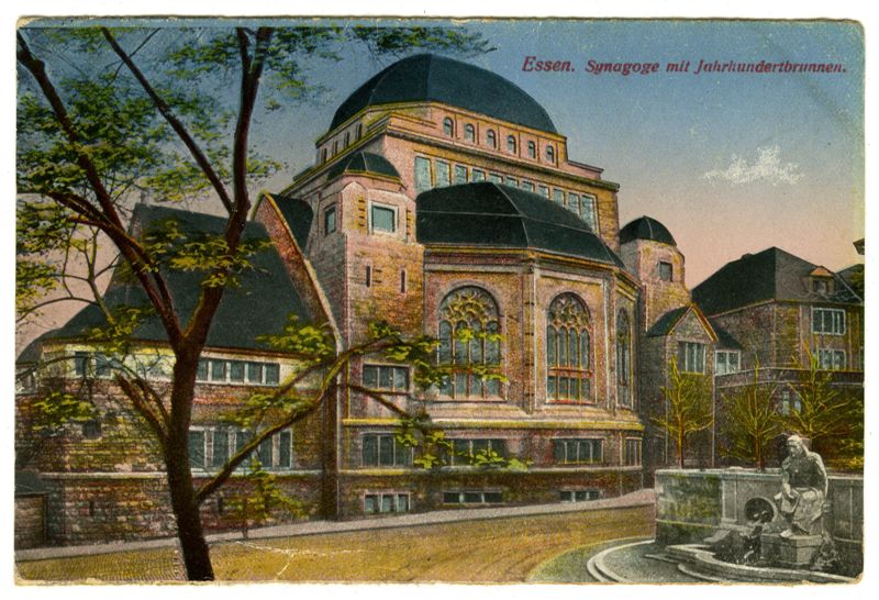 Essen. Synagoge mit Jahrhundertbrunnen. - Lowcountry Digital Library ...