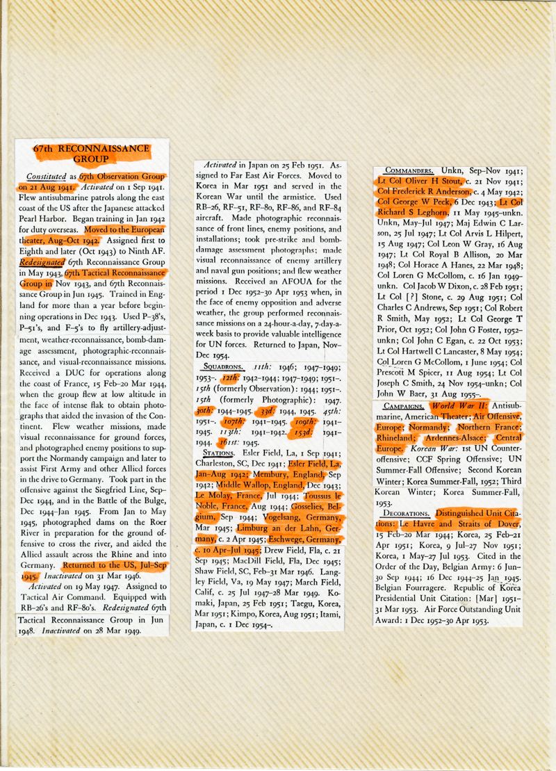 67th Tactical Reconnaissance Group, History - Lowcountry Digital ...